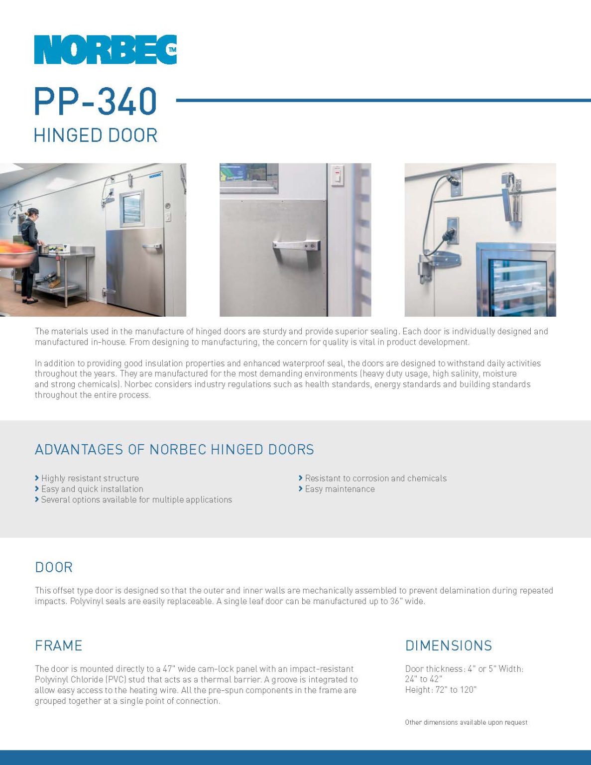 Door Technical Sheet PP-340 - Norbec