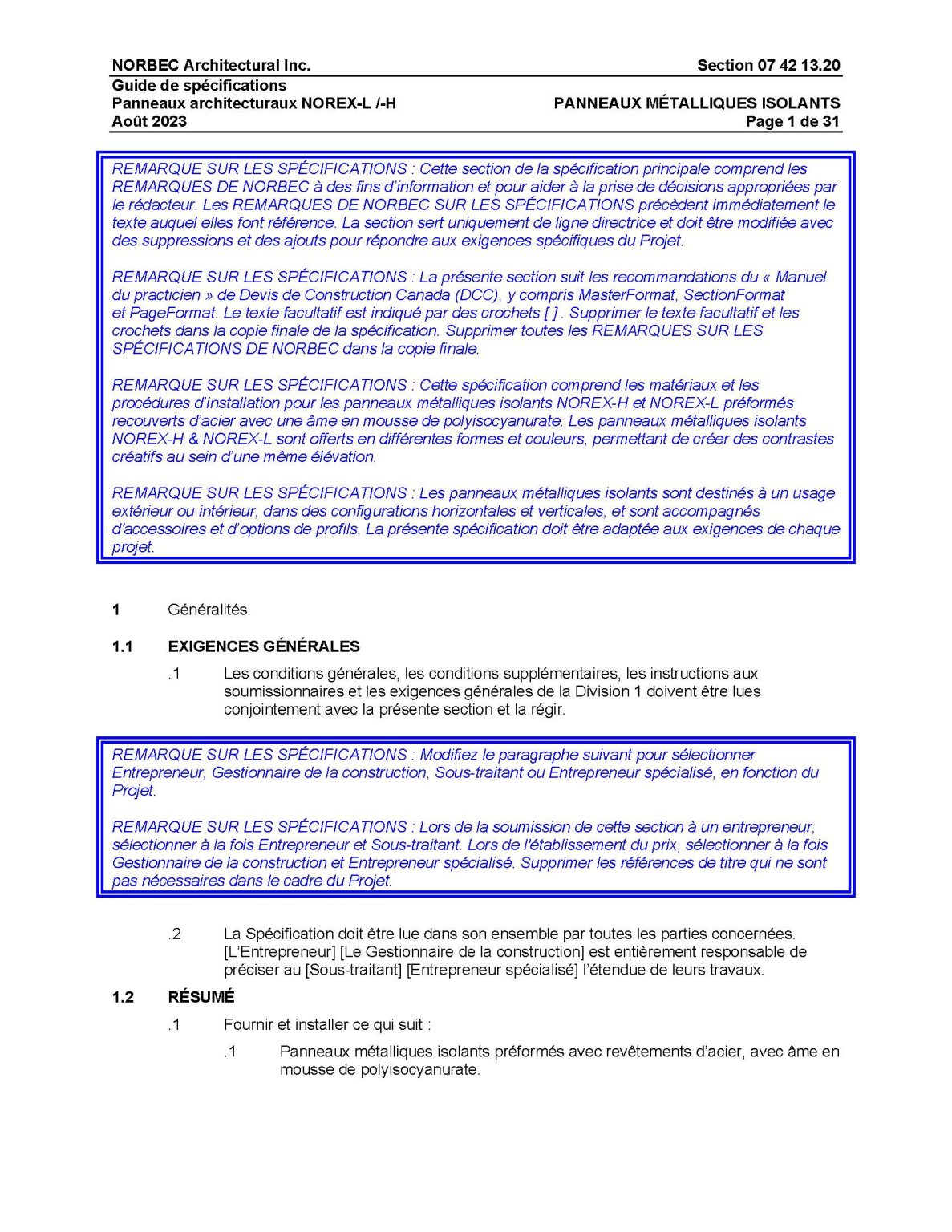 Documentation - Norbec
